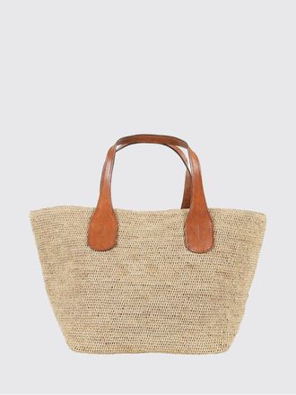 Ibeliv Grand sac cabas Tokyo II en raphia crochet&eacute; avec anses en cuir