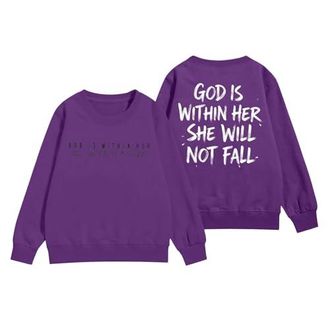 Generic Sweat-shirt pour femme avec citation religieuse Motif Devant Dos Double Imprim&eacute; T-shirt &agrave; manches longues Mode d&eacute;contract&eacute;e Haut confortable Motif rel