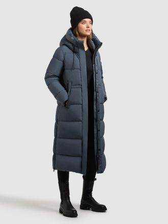 Khujo Steppmantel KHUJO VELIA, Damen, Gr. XS, dim blau, 100% Polyester, unifarben, eingesetzt elastischer Bund mit Windstopper, M&auml;ntel Steppmantel, Topselle