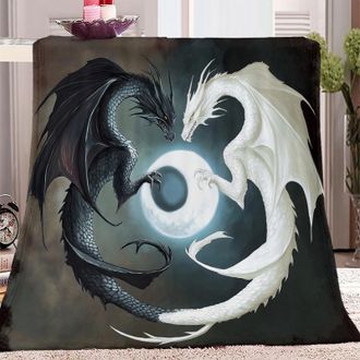 Generic Kuscheldecke Fantasy-Stil Drache Bräunen Flauschig Decke Fleecedecke, Sofa Überwurfdecke, Wohndecke Warm Weich Sherpa Wolldecke, Gemütlicher Überwurf 