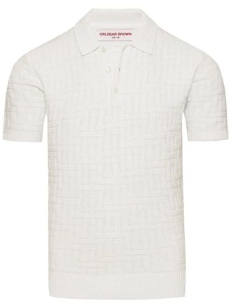 Orlebar Brown polo Burnham en maille - Blanc