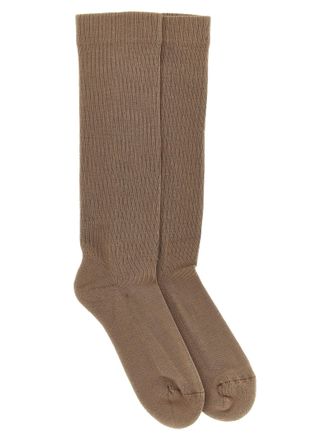 Rick Owens Womens Beige Cotton Socks Clothing