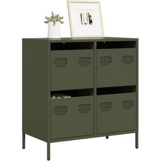 vidaXL Buffet vert olive 68x39x73,5 cm acier lamin&eacute; &agrave; froid - Vidaxl