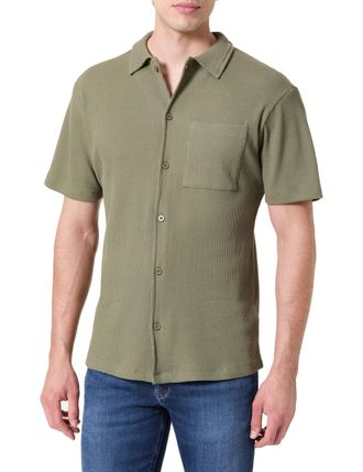 Key Largo Herren KLSIEGFRIED 1/2 Structure Hemd, Khaki (1505), XL