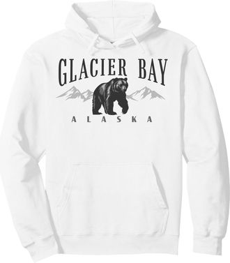 Trendy Apparel Glacier Bay Alaska Snowy Mountains Bear Pullover Hoodie