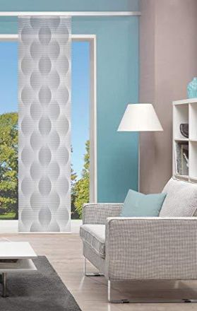 Vision S halbtransparenter Schiebevorhang VOLARE, in Bambus-Optik, digitalbedruckt, Seiten lasergeschnitten, Farbe: grau, Größe: 245 x 60 cm, Anzahl:1x