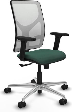 Piqueras y Crespo Gr&uuml;ner Schreibtischstuhl mit 2D-Armlehnen, h&ouml;henverstellbare Lendenwirbelst&uuml;tze, ausgestattet mit 3 Positionen und Schneidschaum, Wei&szlig; / Flaschengr&uuml;n
