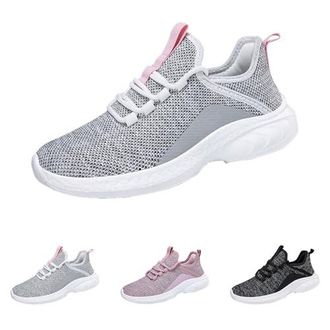 Generic Baskets athl&eacute;tiques pour femme - Chaussures de marche &agrave; lacets l&eacute;g&egrave;res et respirantes - Antid&eacute;rapantes - Pour jogging, fitness, tennis, gris, 37.5 EU