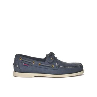 Sebago Homme, Chaussures, Bleu, Taille: 41 EU Chaussures bateau bleues avec semelle intérieure en cuir