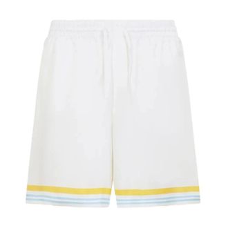 Casablanca Short de surv&ecirc;tement &agrave; ourlet ray&eacute; - Homme - Shorts - Blanc - Taille: M