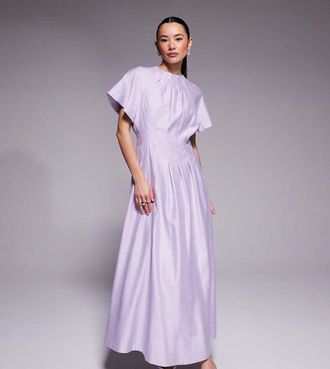 Forever New Midaxi-Kleid in Flieder mit Flatter&auml;rmeln-Rosa