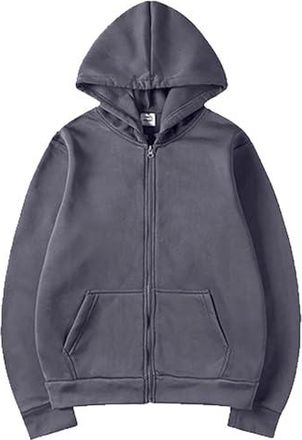 Generic Sweat-shirt &agrave; capuche pour homme | Sweat &agrave; capuche &agrave; fermeture int&eacute;grale | Vestes en polaire &agrave; cordon | Sweat-shirt &agrave; capuche ample de travail d&eacute;contr