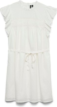 Vero Moda Damen Vmtrine Sl Short Lace Dress WVN Ga Noos, Snow White, X-Small