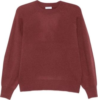 Brunello Cucinelli Pull en cachemire &agrave; col rond - Femme - Pulls - Rouge - Taille: 40 FR