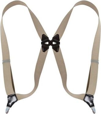 Generic Bretelles pour homme 3,5 cm de large ceinture &eacute;lastique r&eacute;glable bretelles X dos chemise clip porte-jarretelles pantalon bretelles homme bretelles vin