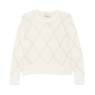 Pennyblack Argyle Rundhals-Strickpullover - - Knitwear - Damen - Wei&szlig; - M