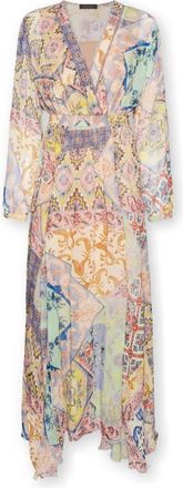 Elena Miro Femme, Robes, Violet, Taille: 46 FR Robe longue imprim&eacute;e