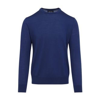 Giorgio Armani Pullover aus Schurwolle - - Knitwear - Herren - Blau - XL