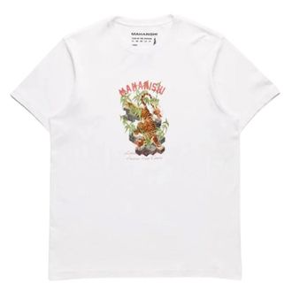 maharishi Homme, Tops, Blanc, Taille: XL Tee Graphique Tigre de Bambou