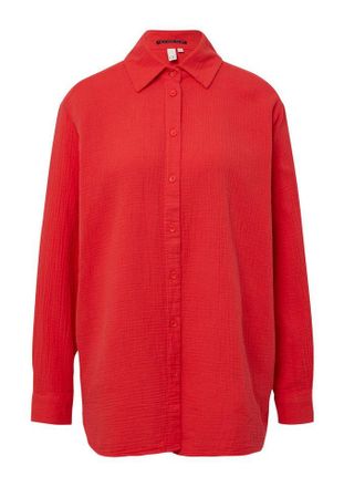 QS by s.Oliver Langarmbluse Bluse Hemdbluse aus Musselin