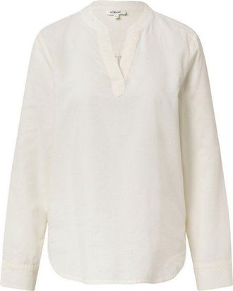 s.Oliver Langarmbluse Bluse Feincord-Bluse mit Turn-up und Raffung am R&uuml;cken