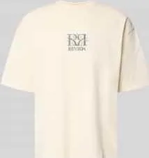 Review T-Shirt mit Label-Stitching und Rundhalsausschnitt
