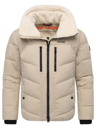 Stone Harbor Herren Steppjacke Ansello mit Teddyfleece-Kragen & Fleecefutter