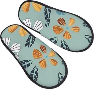 Generic Chaussons Imprimé Floral De Couleur Claire Doux Pantoufles En Coton Légers Pantoufles Pour Outdoor Unisex Automne L