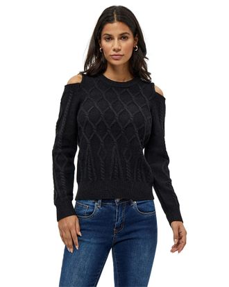 Desires Damen Kimie Strickpullover Schwarz M