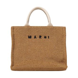 Marni Femme, Sacs, Beige, Taille: ONE Size Woven Raffia Tote Bag