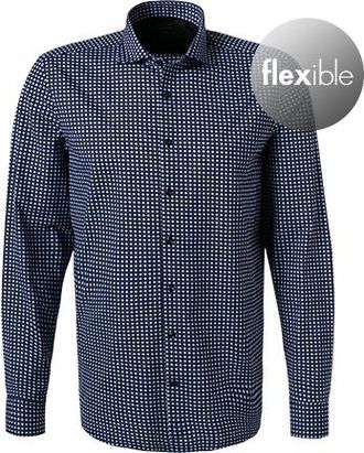 Olymp Herren Hemd blau Jersey