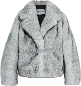 Stand Studio Stand Studio, Femme, Vestes, Gris, Taille: 40 FR India Faux Fur Coat