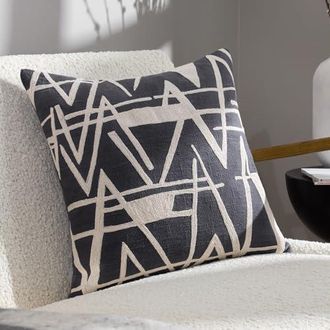 furn. Hoem Vannes Kissen, Baumwolle, Bestickt, Federn, gef&uuml;llt