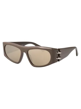 Alexander McQueen Unisex Sunglasses Am0471s Brown-Silver Brown-Brown-Silver Injected Brown/brown/silver