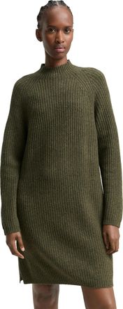 Tom Tailor Tom Tailor Damen 1049381 Midi-Strickkleid mit Stehkragen, 38545-Grape Leaf Green Melange, S