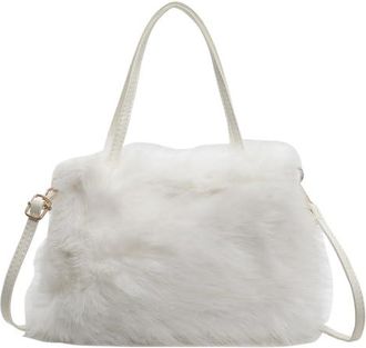 Generic Sac &agrave; bandouli&egrave;re noir pour femme avec sangle de poche pour un usage quotidien, sac de style automne hiver, blanc, 24 x 18x 10 cm