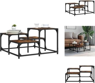vidaXL Couchtisch R&auml;uchereiche 68x68x40 cm Holzwerkstoff - Couchtisch - Wohnzimmerschmuck - Holzm&ouml;bel - Industriel Style - Esszimmertisch