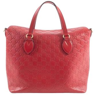 Gucci Sac &agrave; main vintage en cuir Pre-owned - Femme - Pre-owned - Rouge - Taille: ONE Size