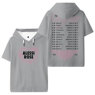 Generic Alessi Rose 2025 Tour T-shirt à capuche Femmes Hommes T-shirt à manches courtes Casual Streetwear Tops, gris, XXL