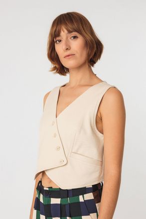 SKFK Damen vegan Weste Barria Beige