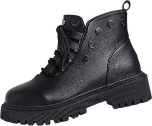 Generic Bottes dhiver pour femme doubl&eacute;es de fausse fourrure - &Eacute;l&eacute;gantes - R&eacute;tro - Talon bas plat - Fermeture &eacute;clair lat&eacute;rale - Confortables et chaudes - &Agrave; la