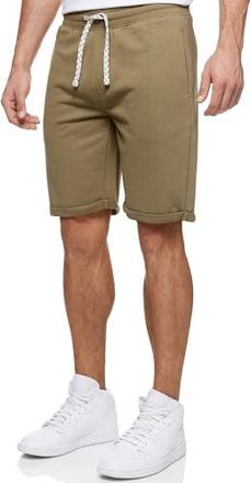 Indicode Hommes Aldrich SweatShorts | Pantalon Court de survêtement à Cordon de Serrage Covert Green XL