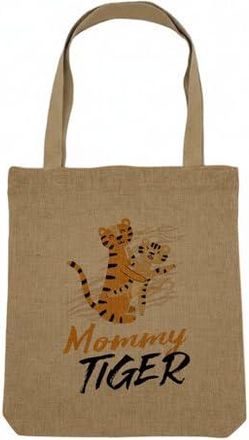 Fabulous Sac Shopping Tote Bag Aspect Lin - Mommy Tiger and her Baby Drawing Illustration Cute - Sac de Courses Toile Epaisse 360g Beige Naturel Cabas Port&eacute; Ep