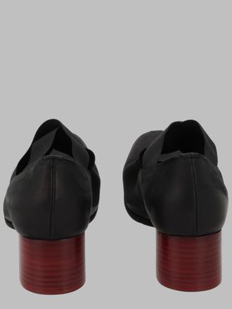 Uma Wang Calf Leather Mid-Heel Ballerina Flat - Black