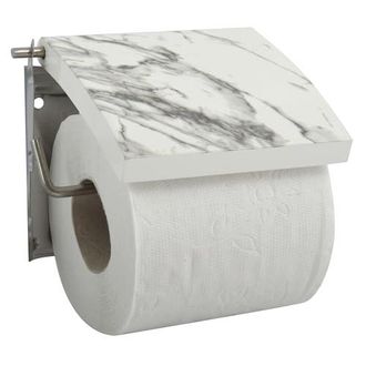 MSV Toilettenpapierrollenhalter MDF Edelstahl Toskana, Kunststoff, Mehrfarbig, 13 x 15 x 11,5 cm