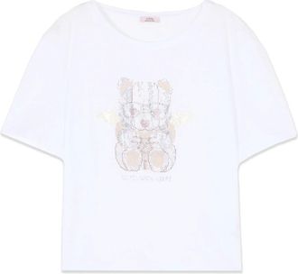 Oltre Femme, Tops, Blanc, Taille: 42 FR T-shirt en coton avec appliqu&eacute;s