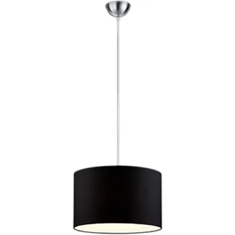 Trio Suspension 1xe27 max 60w tissu noir metal nickel mat hotel 50274290 50274290 50274290 50274290
