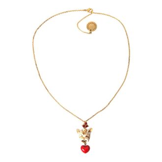 Dolce & Gabbana Gold Herz Anh&auml;nger Kristall Charme - - Accessories - Damen - Gelb - ONE SIZE