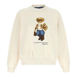 Polo Ralph Lauren SweaT-shirt Polo Bear en Molleton - Femme - Sweatshirts et sweats &agrave; capuche - Blanc - Taille: 36 FR