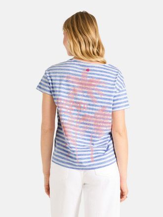 Lieblingsst&uuml;ck T-Shirt DollyL mit R&uuml;ckenprint, V-Ausschnitt, gestreift